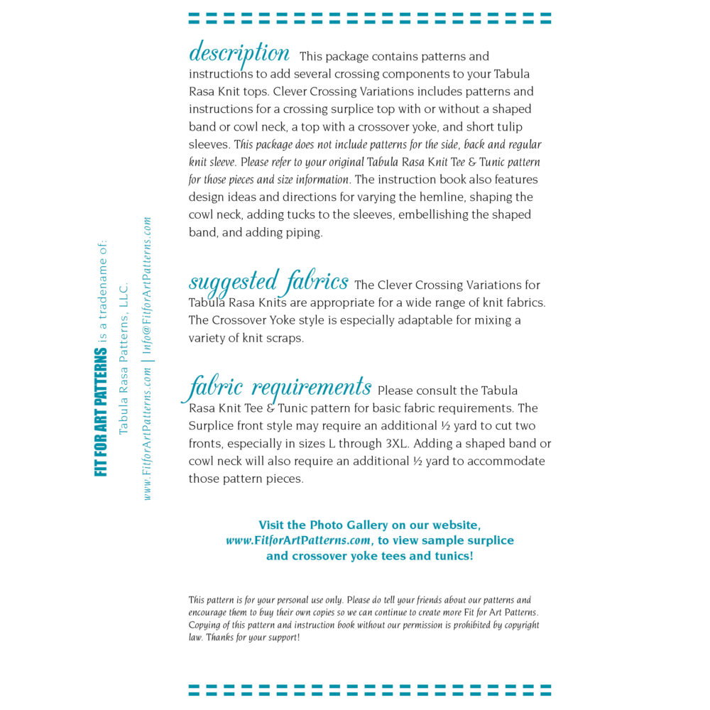 Clever Crossing Variations for Tabula Rasa Knits - Fit For Art Patterns