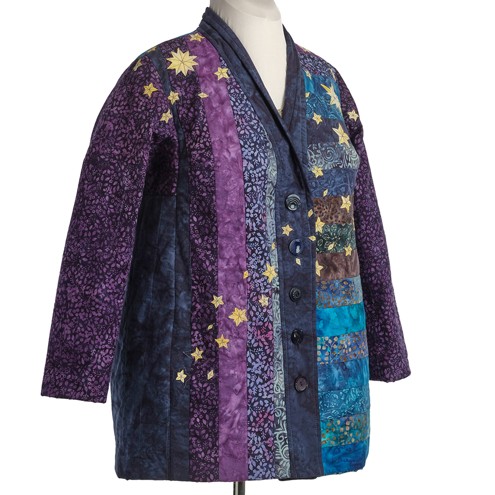 Night Sky Jelly Roll Coat with Appliques - Fit For Art Patterns